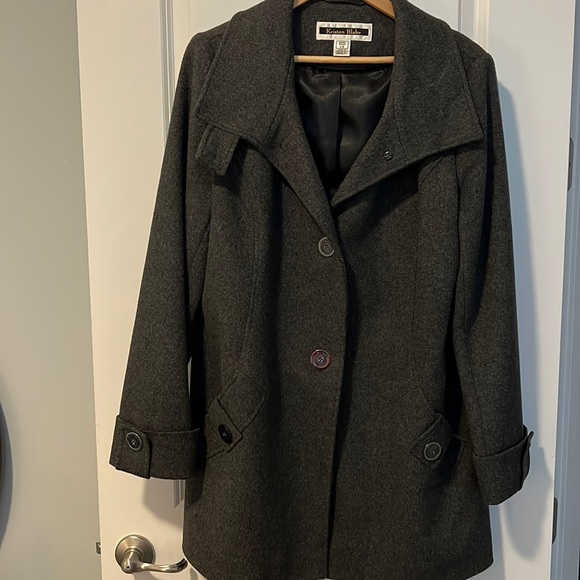 Kristen Blake | Jackets & Coats | Kristen Blake Gray Wool Coat L | Poshmark